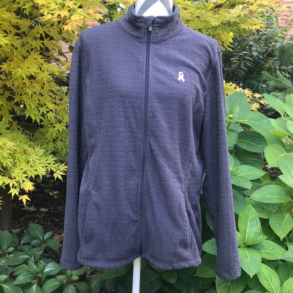 Lady Hagen | Jackets & Coats | Patterned Fleece Pink Ribbon Jacket ...